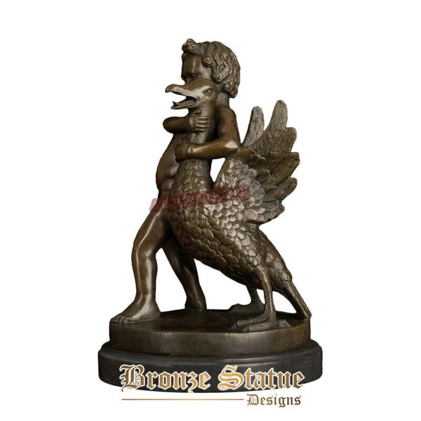 Famous bronze reproduction boy with goose statue ancient greek sculptu ...